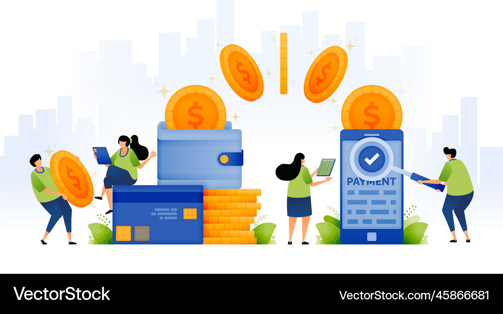 Design of digital public financial system Vector Image