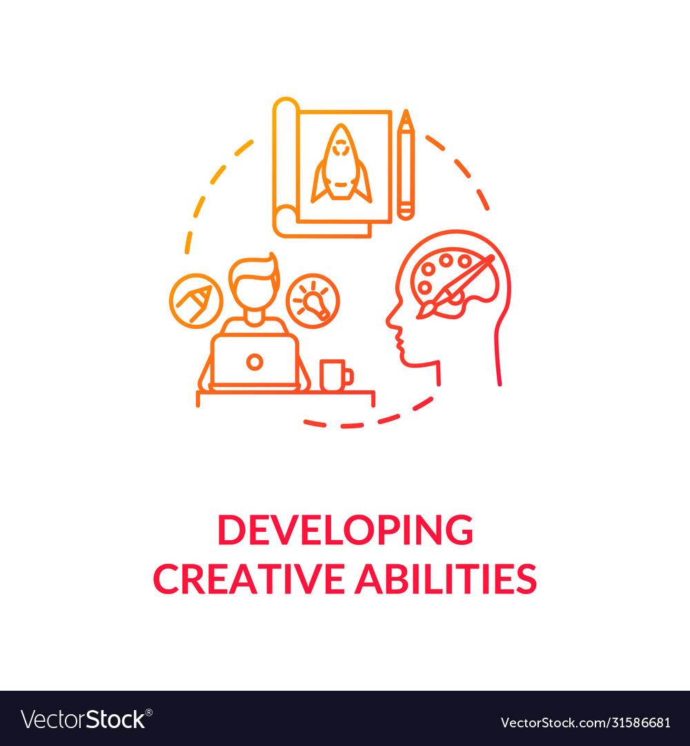 Developing creative abilities concept icon Vector Image