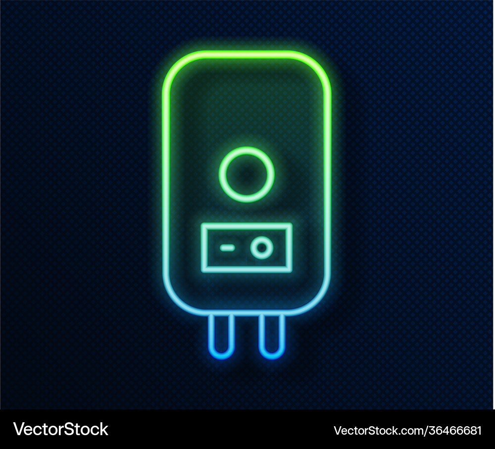Glowing neon line electric boiler for heating Vector Image