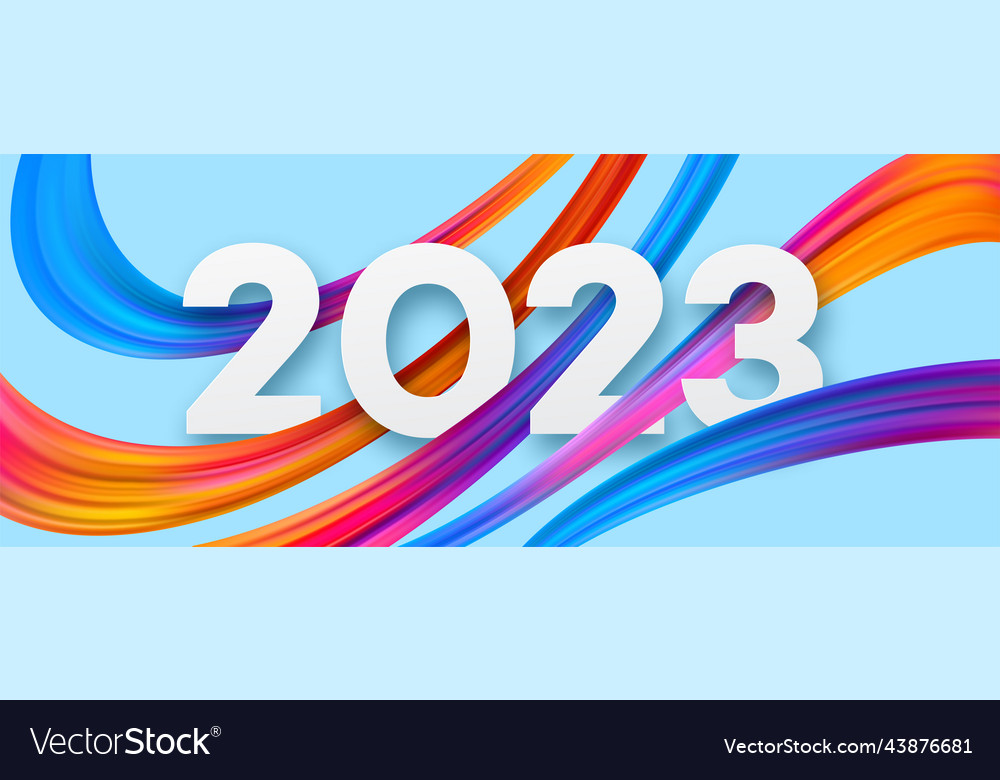 Happy new year and christmas 2023 2023 typography Vector Image