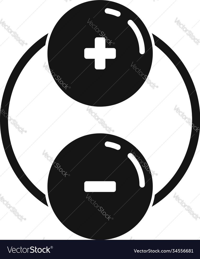 Plus minus attraction icon simple style Royalty Free Vector