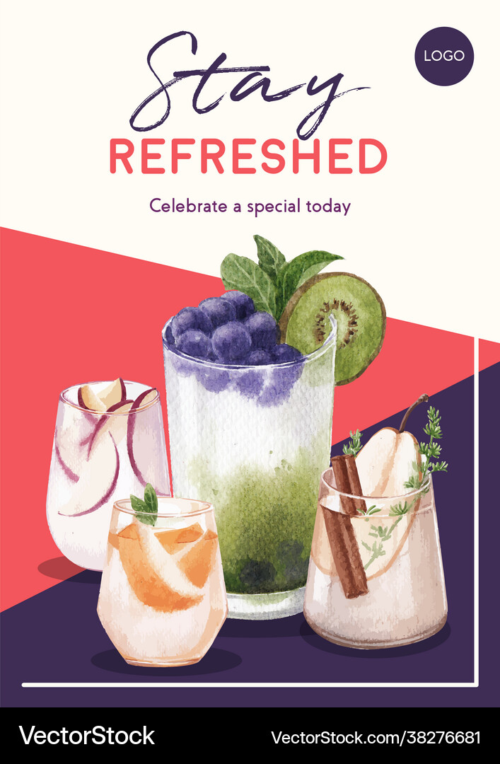 Poster template with soda drink design Royalty Free Vector