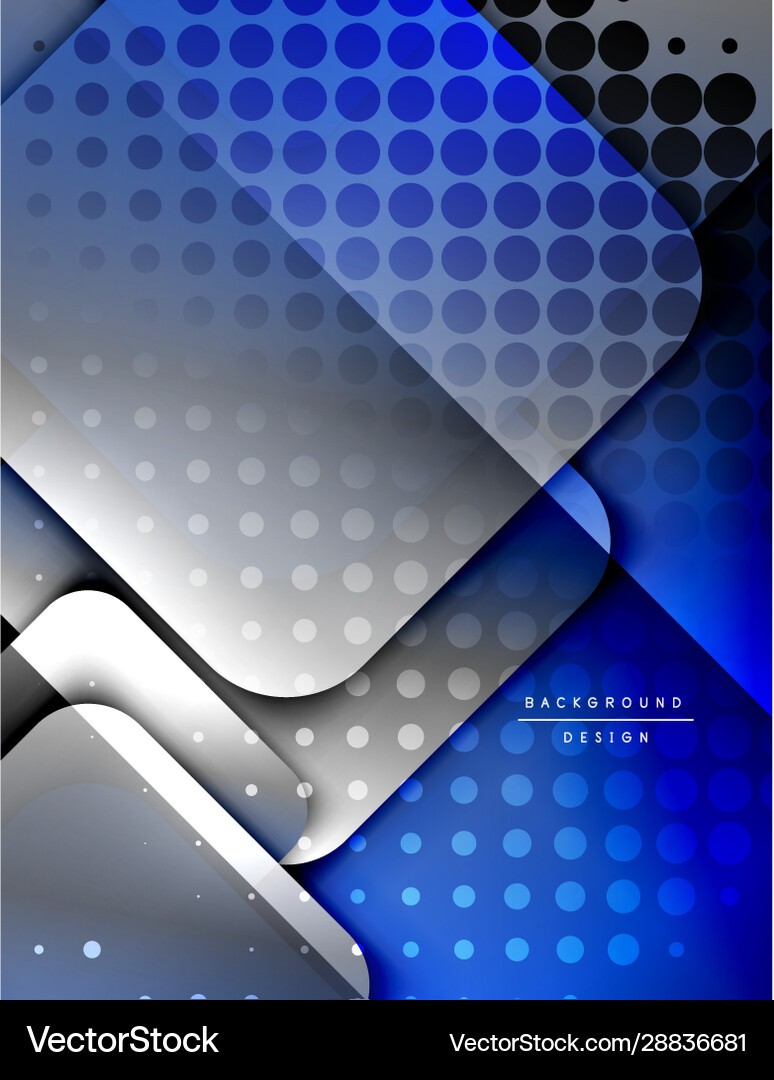 Rounded squares shapes composition geometric Vector Image