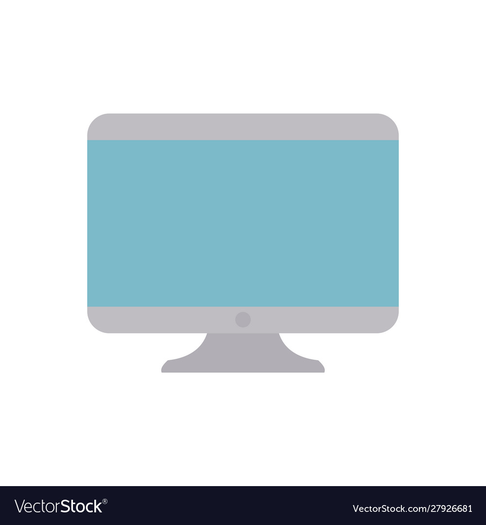 School computer flat style icon Royalty Free Vector Image