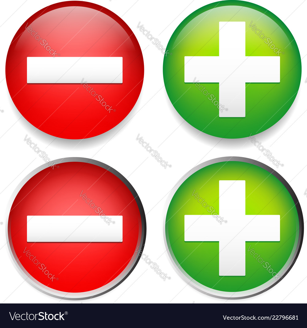 Stylish Plus Minus Signs Royalty Free Vector Image