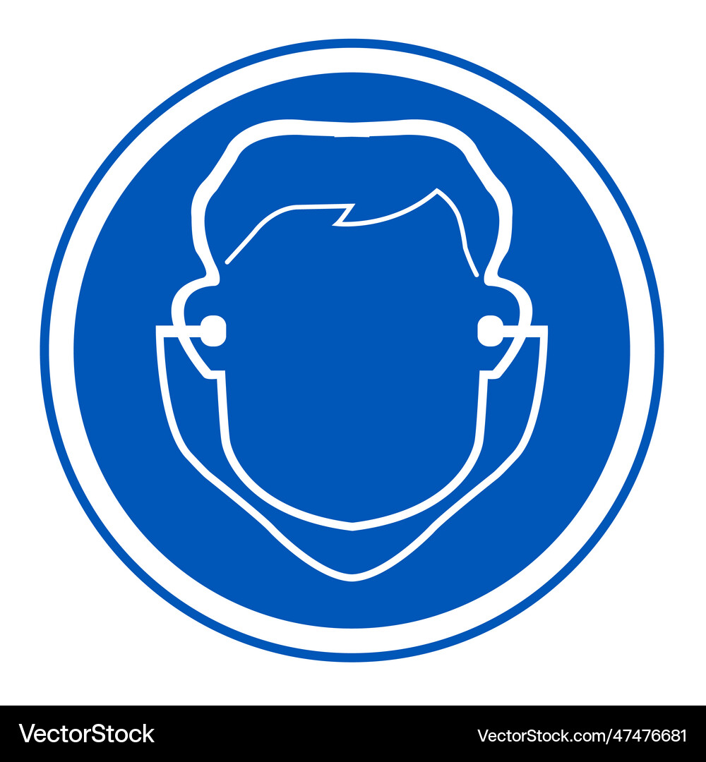 Symbol wear ear plug sign isolate on white Vector Image