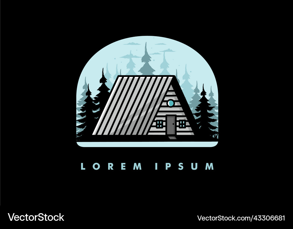 Vintage wood cabin design Royalty Free Vector Image