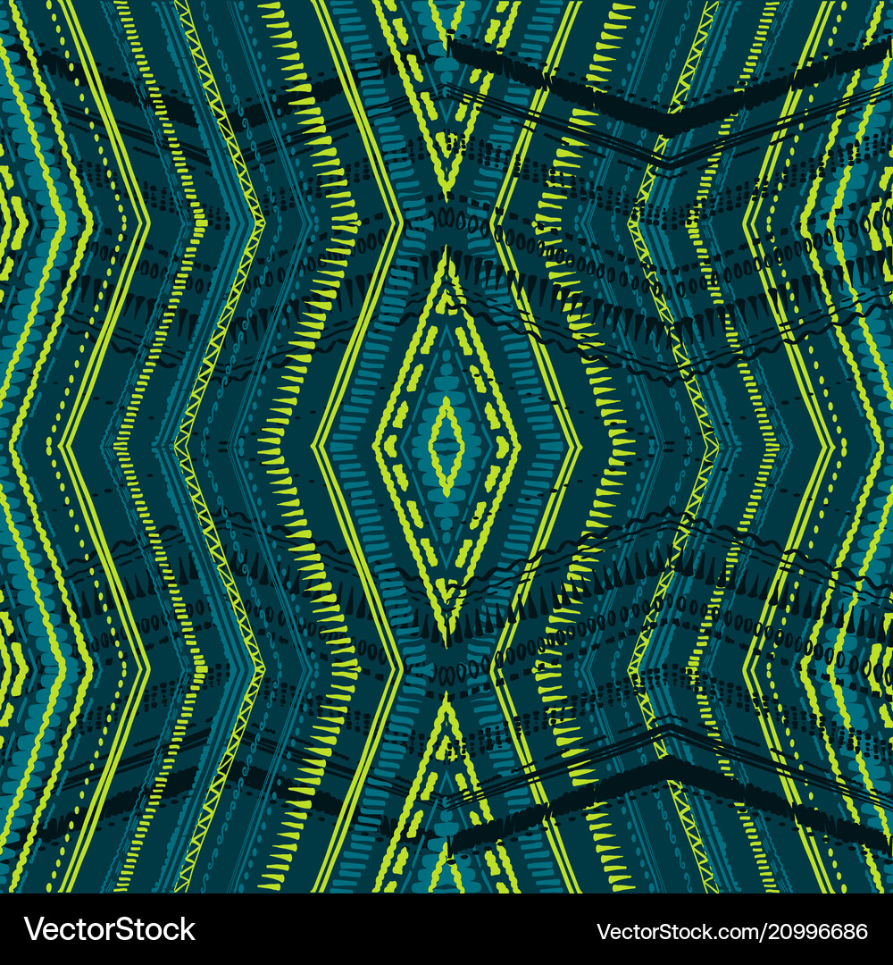 Abstract ikat and boho style handcraft fabric Vector Image