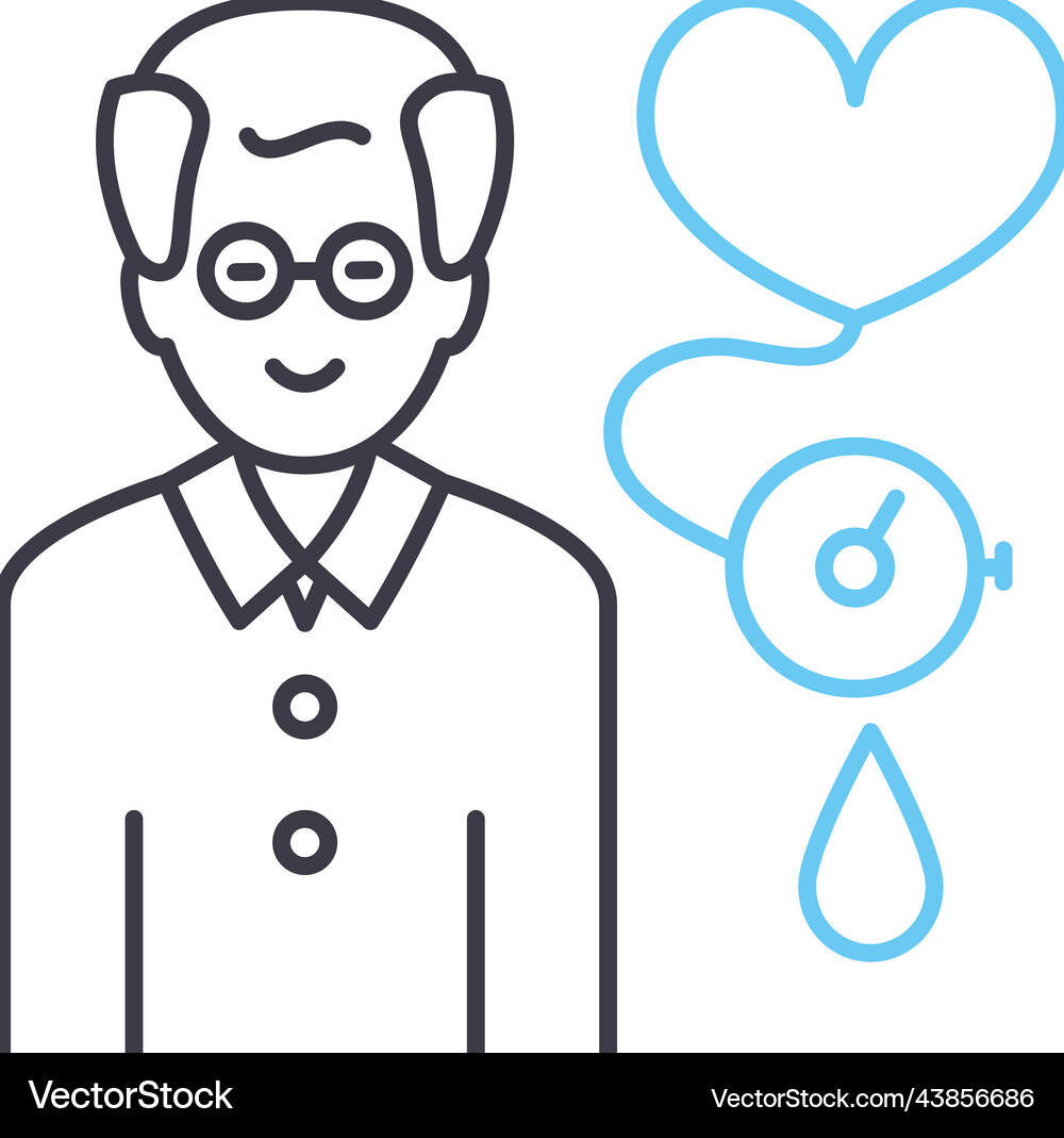 Blood pressure control line icon outline symbol Vector Image