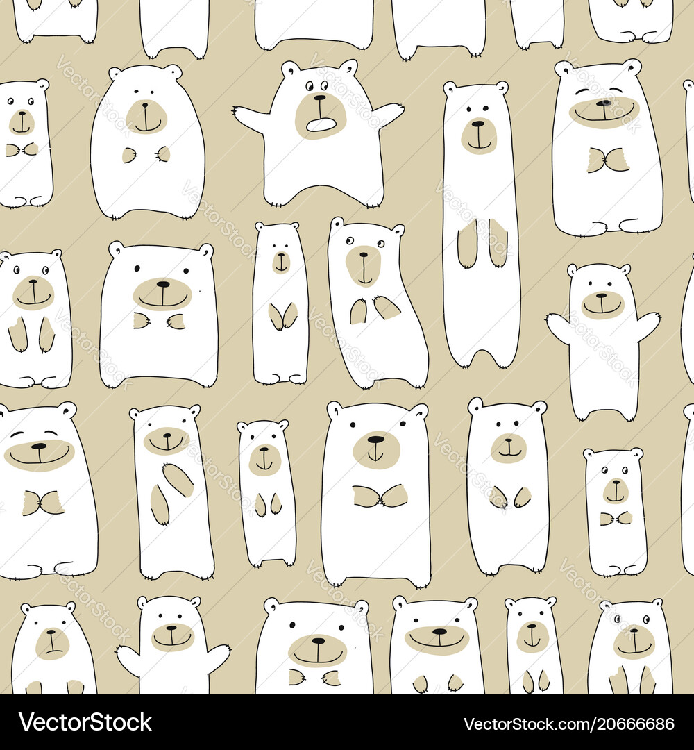 Cute bears family seamless pattern for your Vector Image