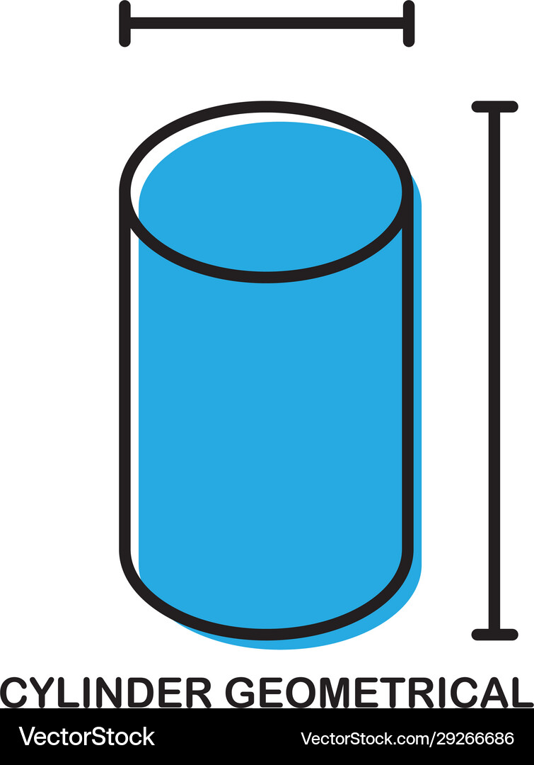 Cylinder geometrical figure icon isolated Vector Image
