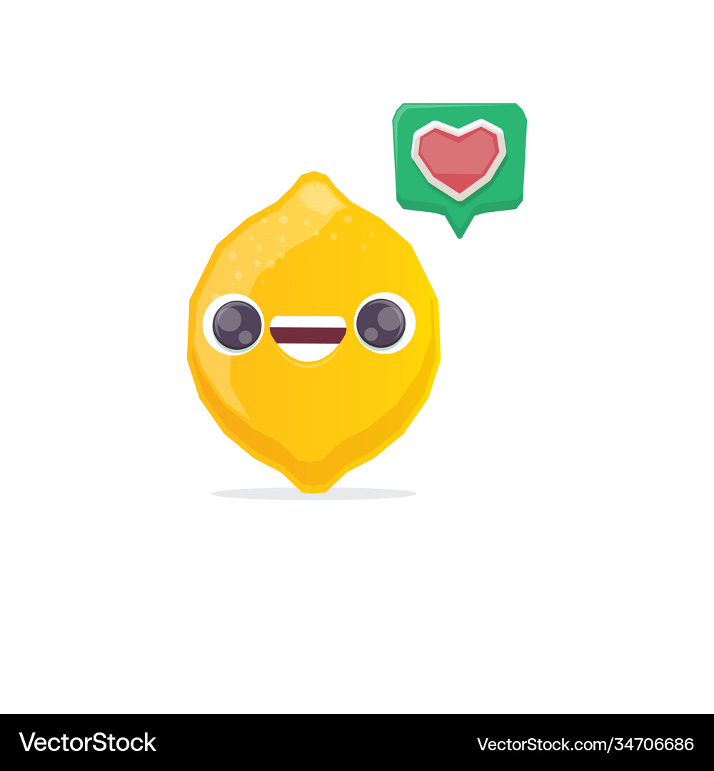 Funny cartoon lemon character isolated Royalty Free Vector