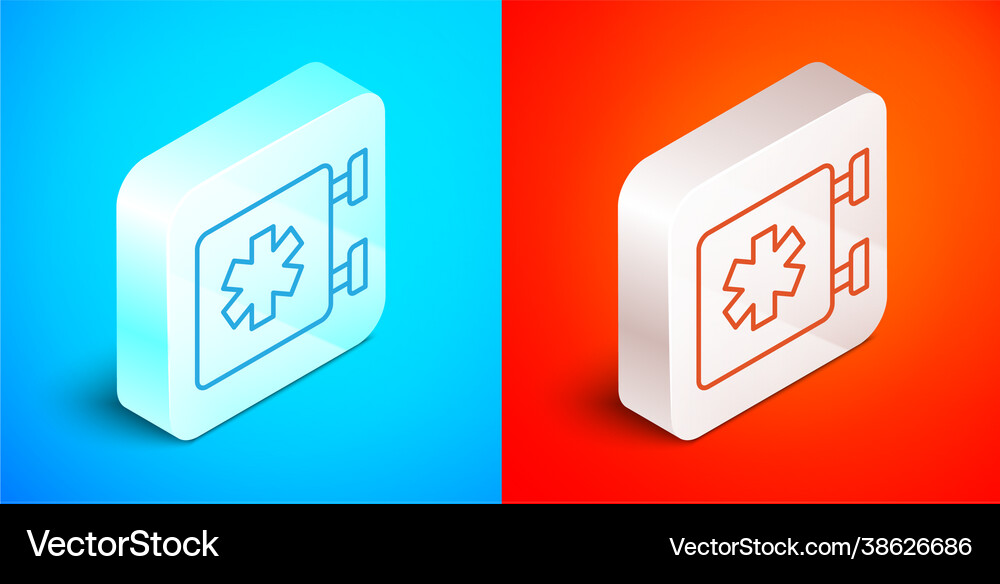 Isometric line medical symbol emergency Royalty Free Vector