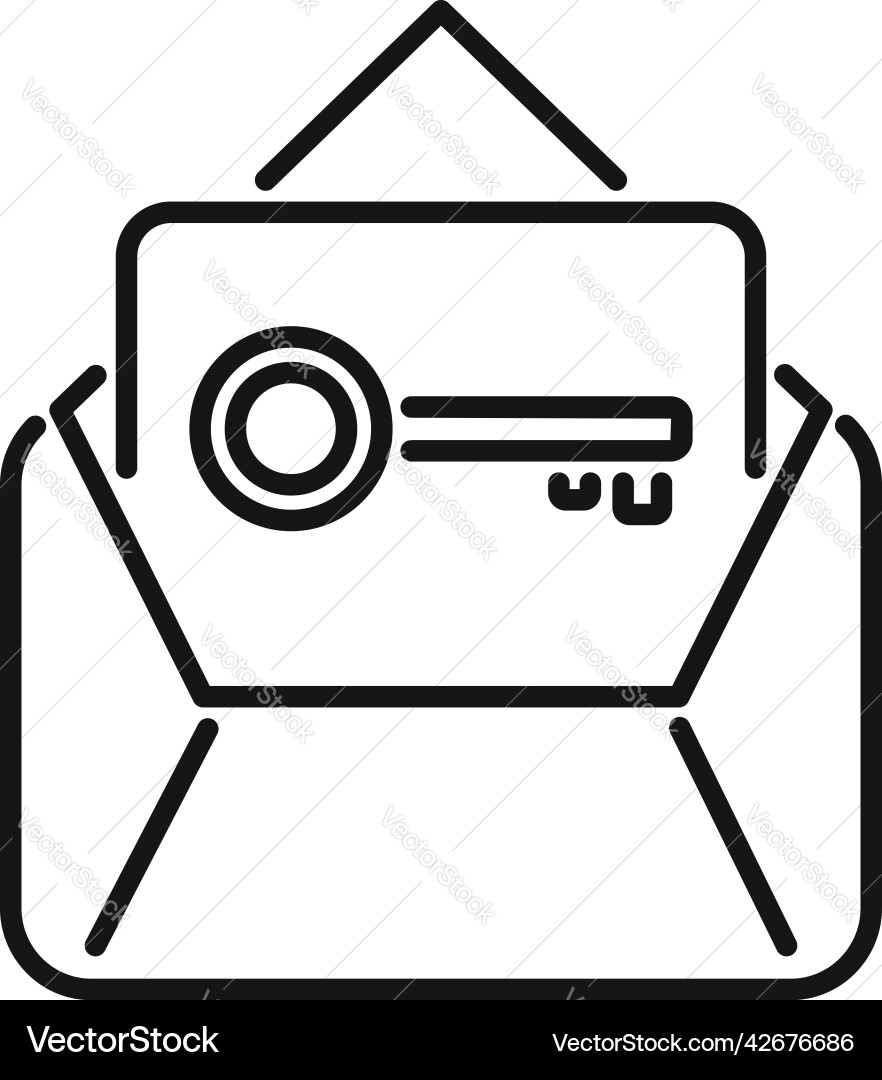 Mail password recovery icon outline cyber Vector Image