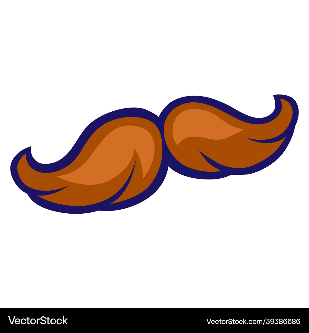 Mustache in cartoon style cute Royalty Free Vector Image