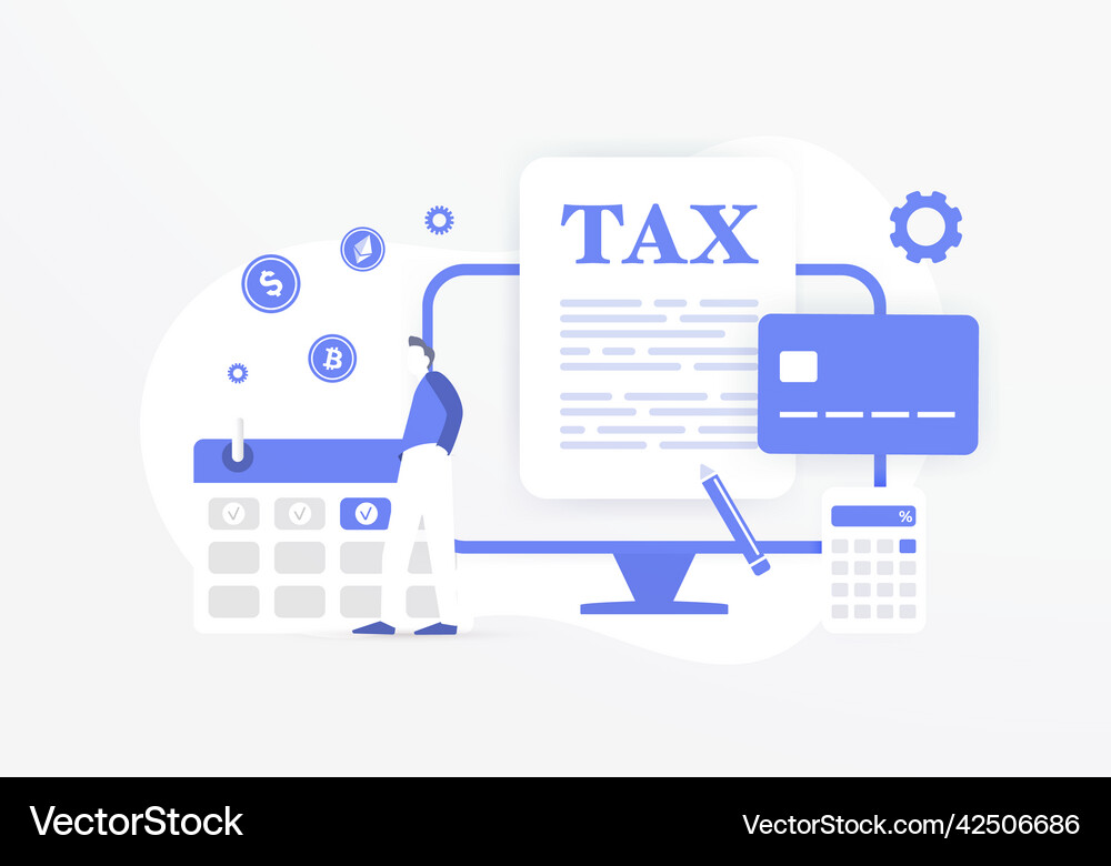 Online tax payment concept e-tax invoice e Vector Image