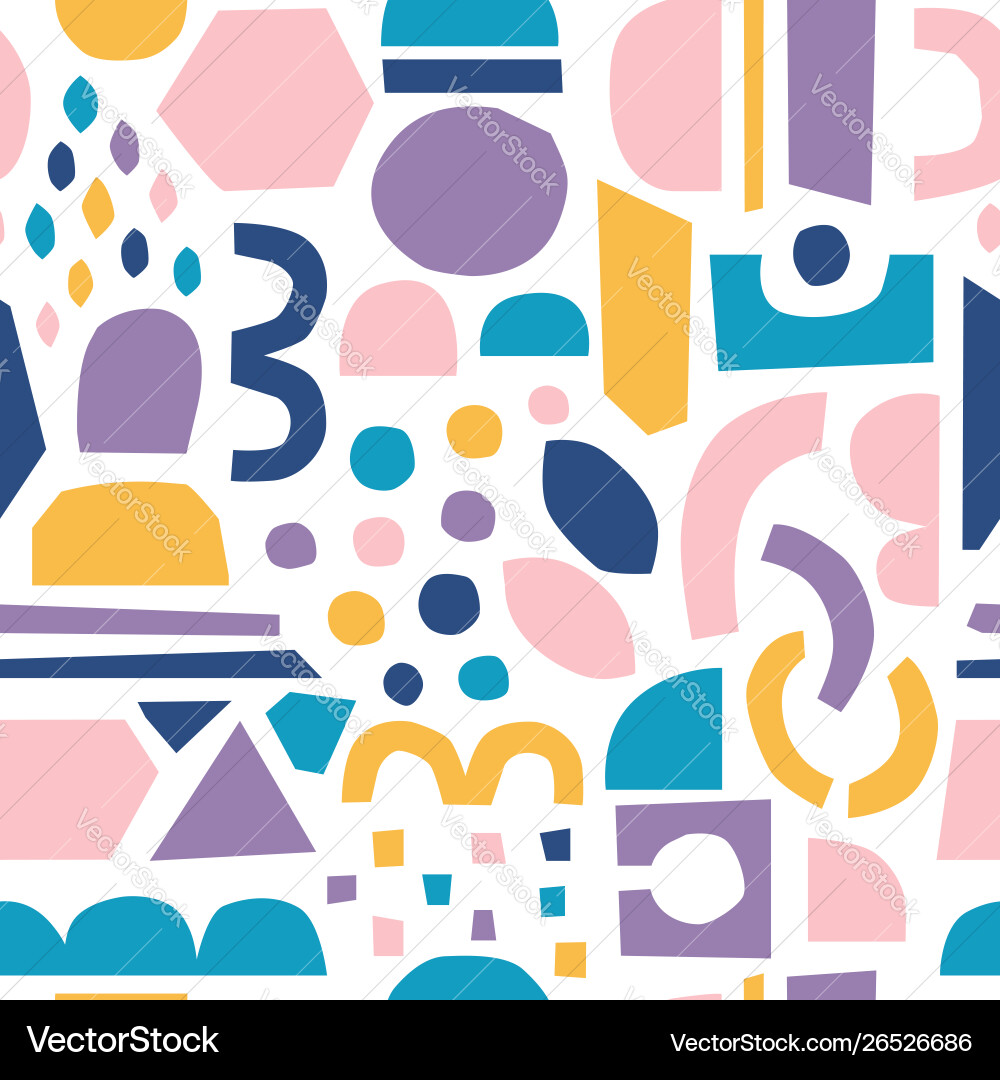 Paper cut pieces trendy abstract cutouts Vector Image