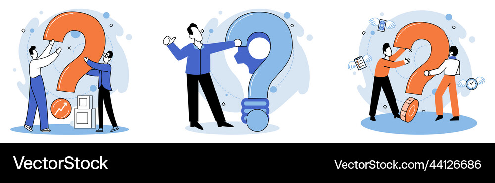 Question mark obtaining information of interest Vector Image