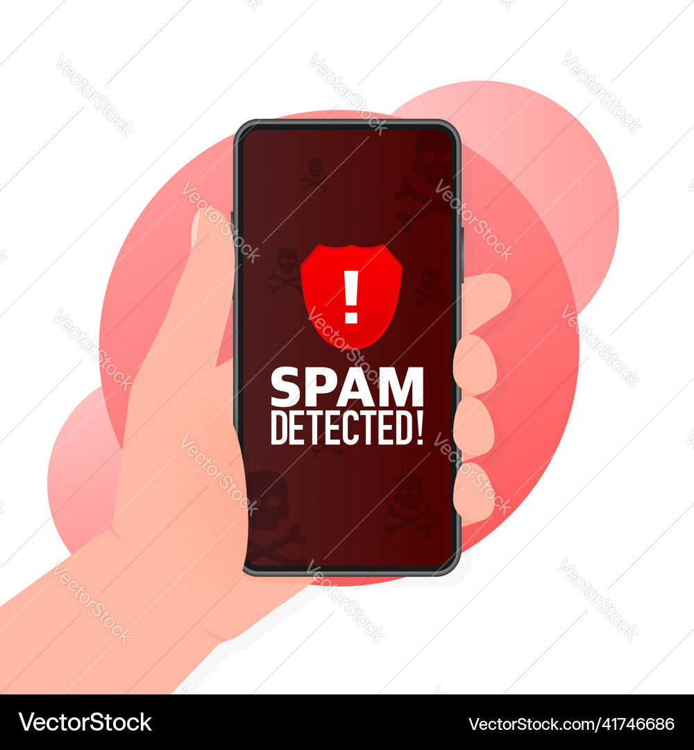 Red spam detected icon phishing scam hacking Vector Image