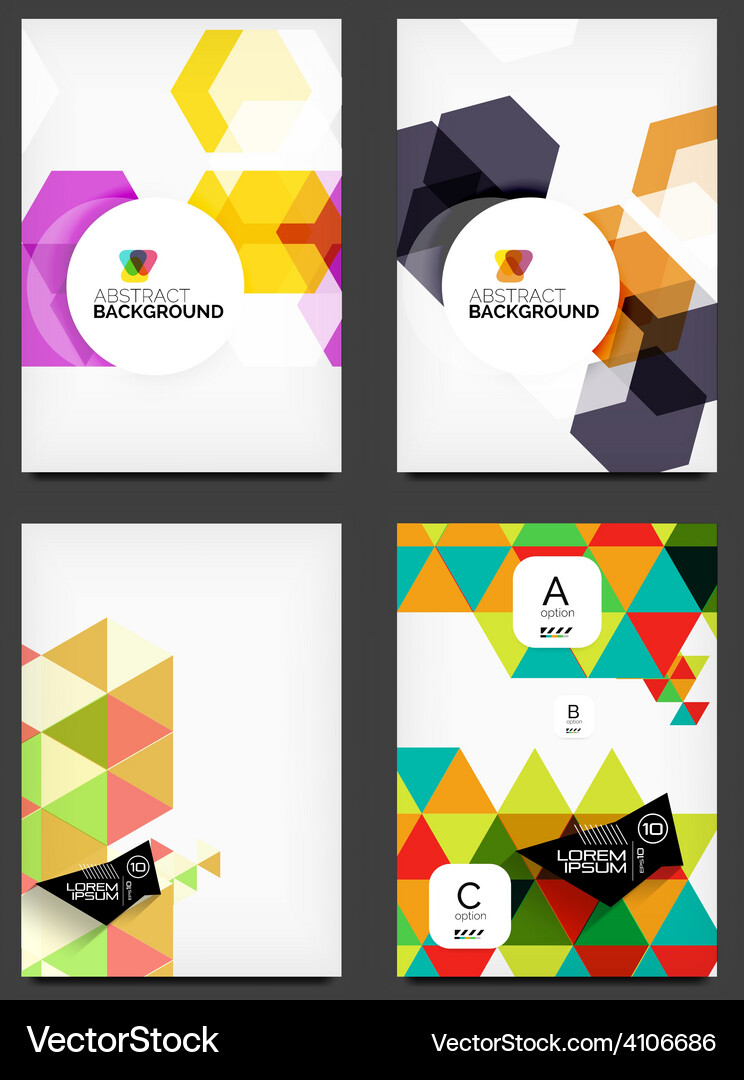 Set of geometric abstract backgrounds Royalty Free Vector