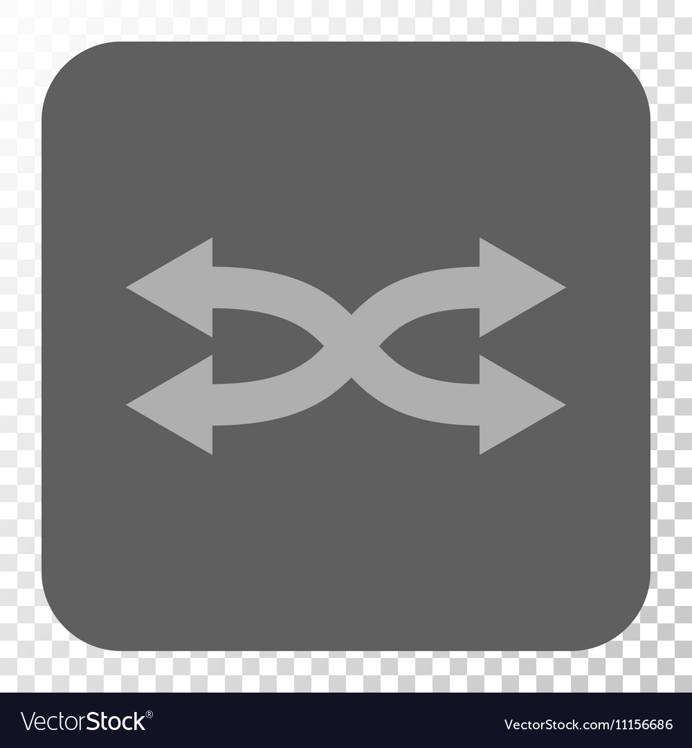 Shuffle arrows horizontal rounded square button Vector Image