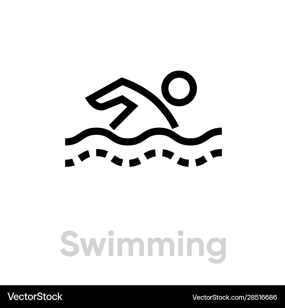 Swimming sport icons Royalty Free Vector Image