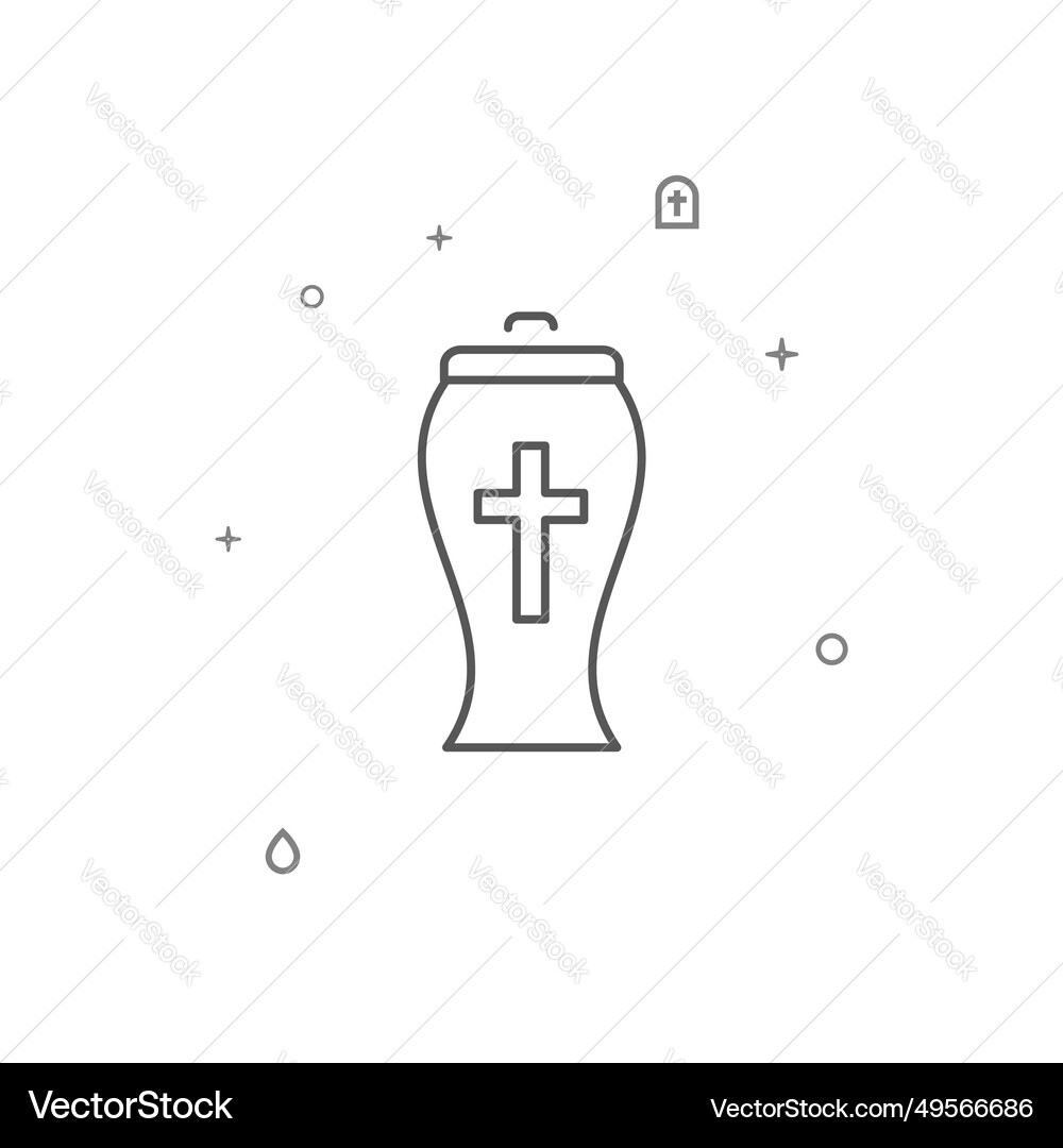 Urn with the ashes simple line icon symbol Vector Image