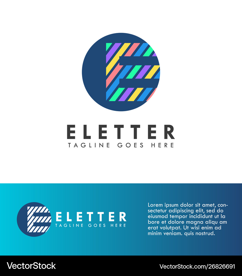 Alphabet e letter logo and icon design template Vector Image