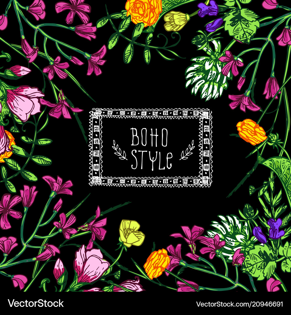 Beautiful hand drawn floral Royalty Free Vector Image