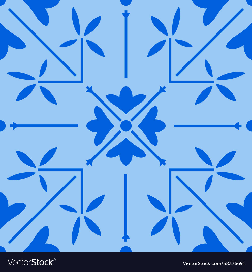 Blue moroccan tile pattern Royalty Free Vector Image