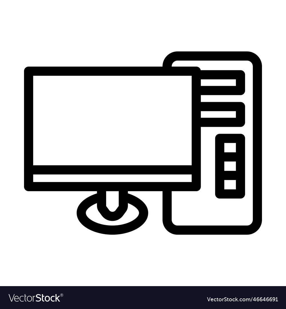 Computer thick line icon for personal Royalty Free Vector