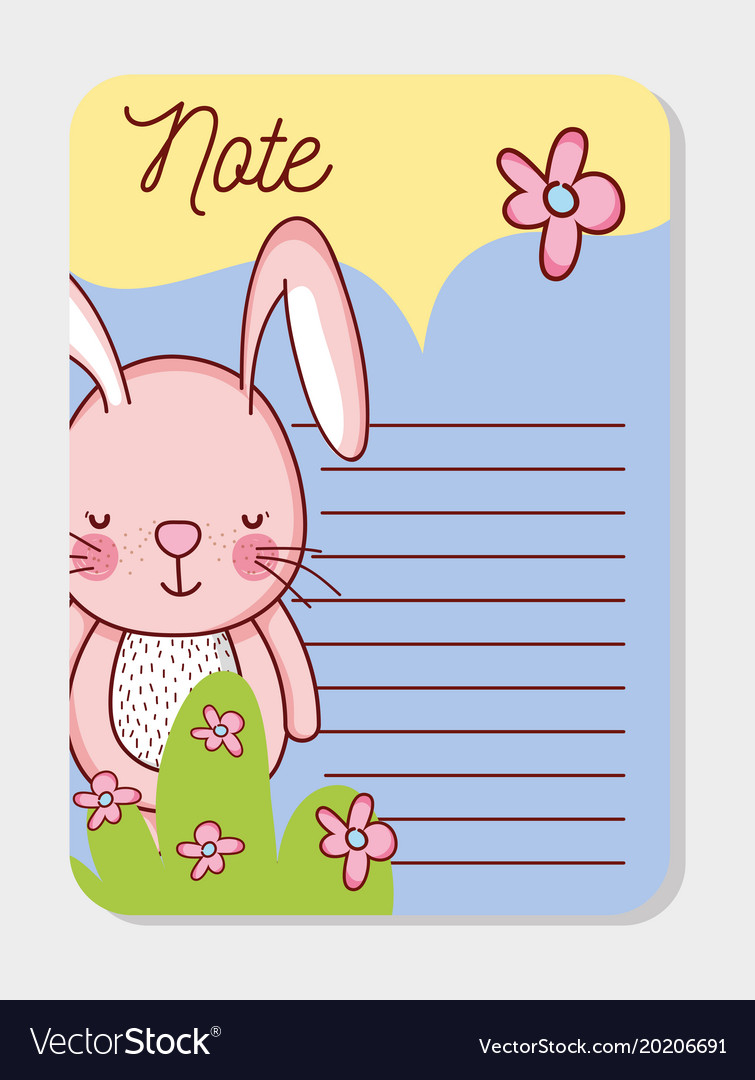 Cute animal paper notes Royalty Free Vector Image