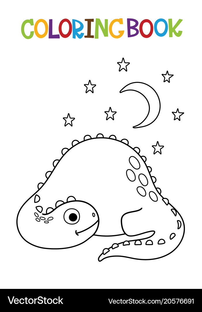 Cute dino coloring book Royalty Free Vector Image