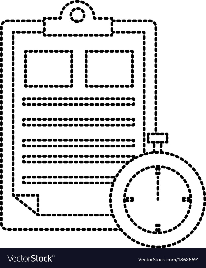 Document board and timer Royalty Free Vector Image