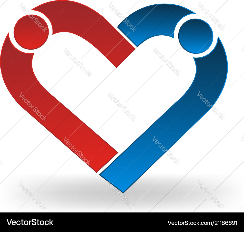 Heart people abstract valentines icon Royalty Free Vector