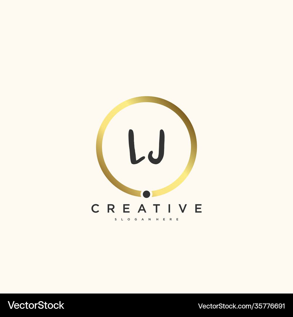 Lj beauty initial logo handwriting logo art Vector Image