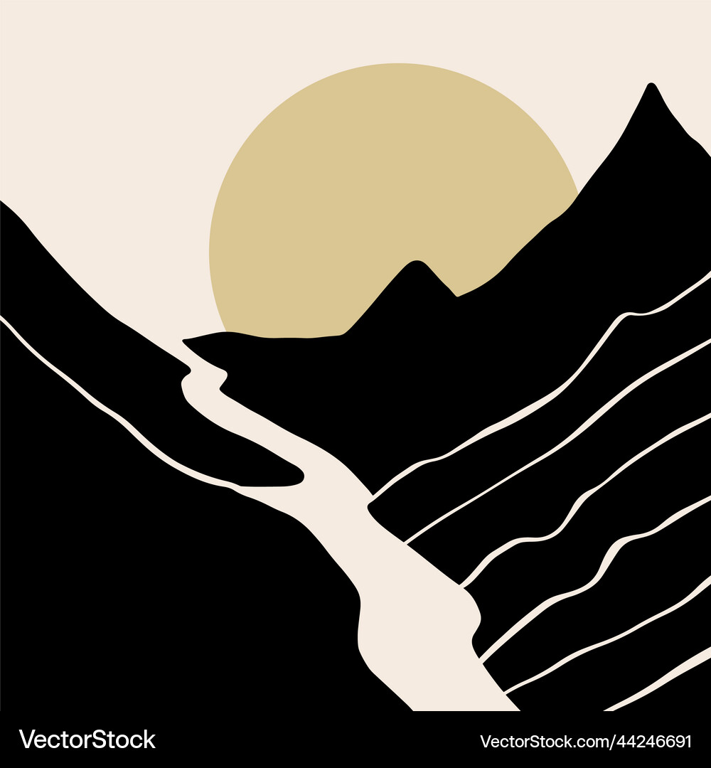 Modern abstract minimalistic geometric curve line Vector Image