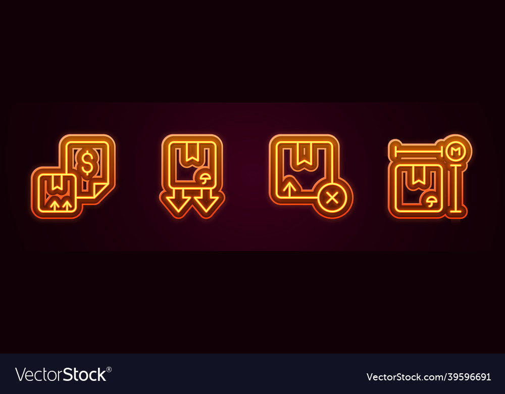 Set line waybill cardboard box with traffic Vector Image Set line waybill cardboard box with traffic Vector Image