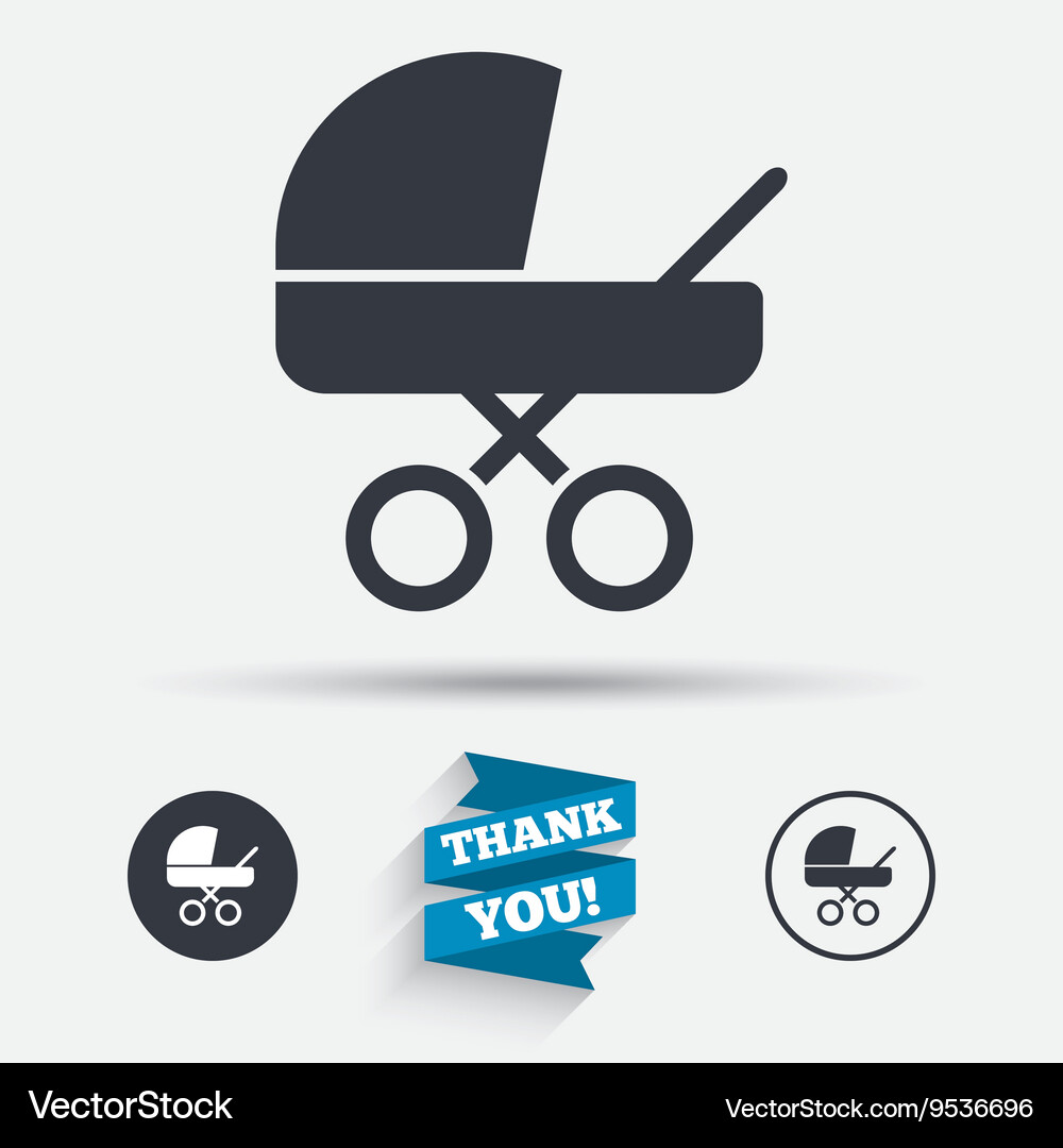 Baby pram stroller sign icon buggy symbol Vector Image