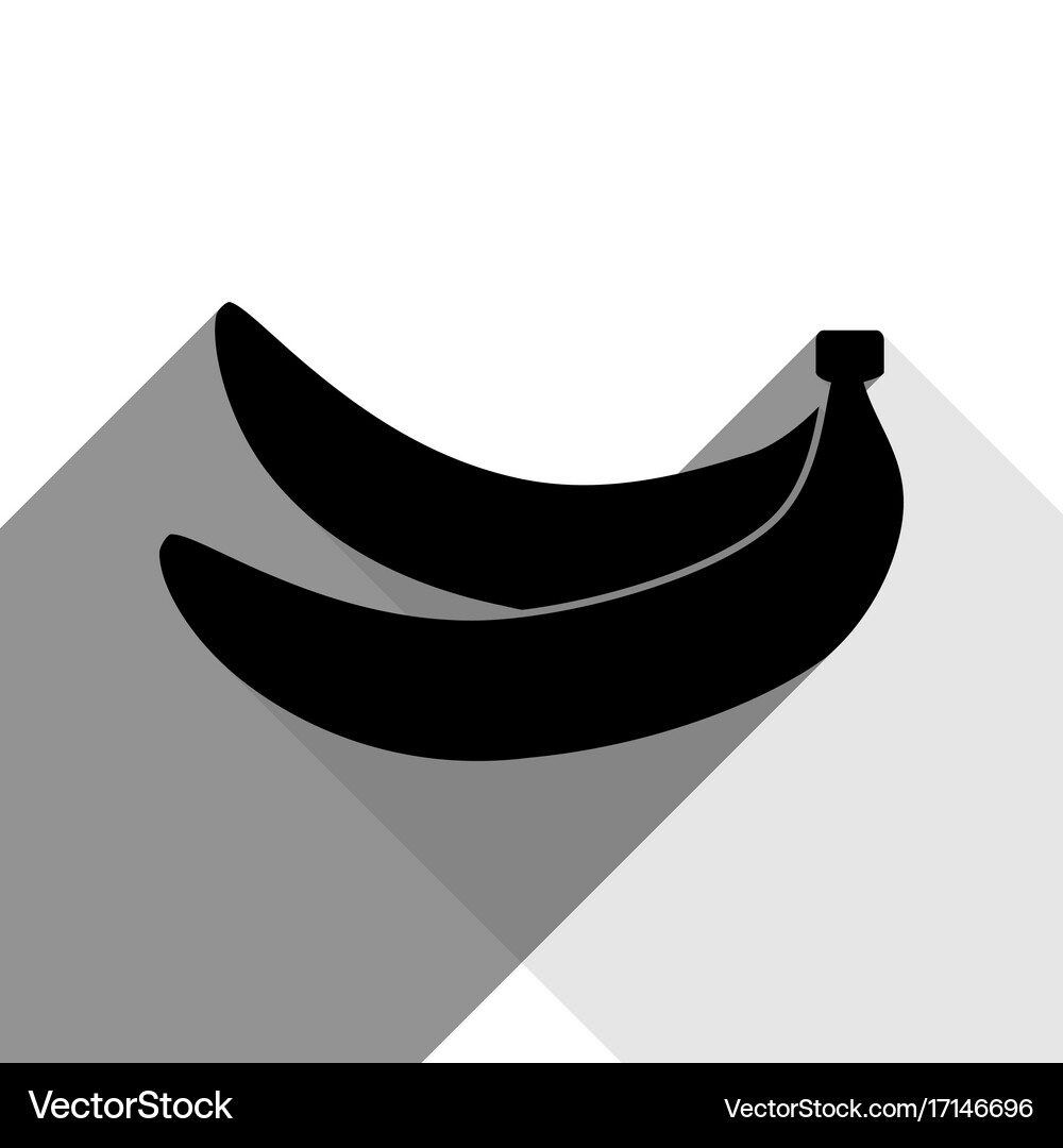 Banana simple sign black icon with two Royalty Free Vector