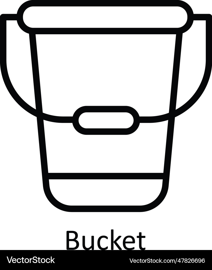 Bucket outline icon design ki Royalty Free Vector Image
