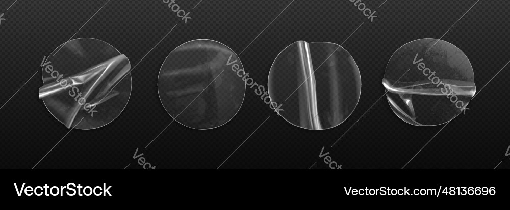 Clear round transparent plastic duct tape sticker Vector Image