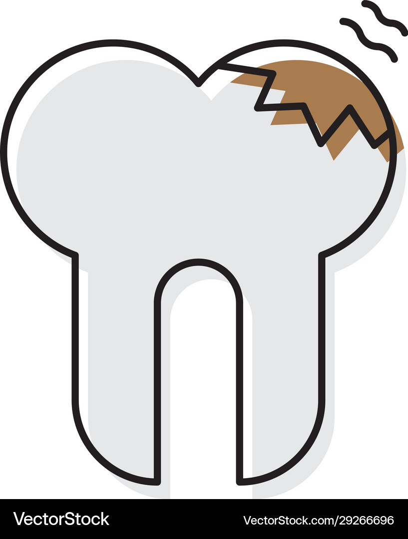 Decayed teeth icon symbol dental disease isolated Vector Image