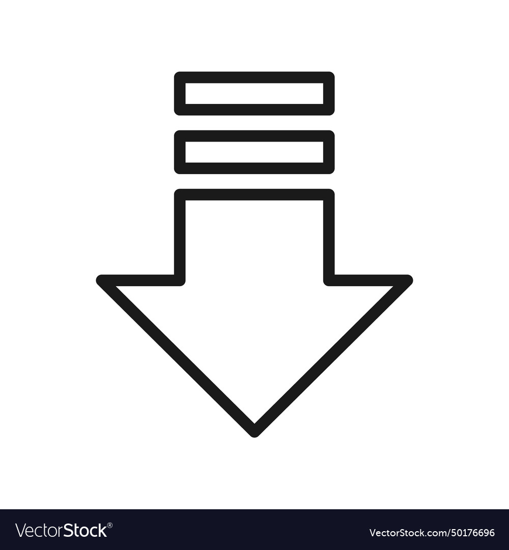 Down arrow outline icon Royalty Free Vector Image