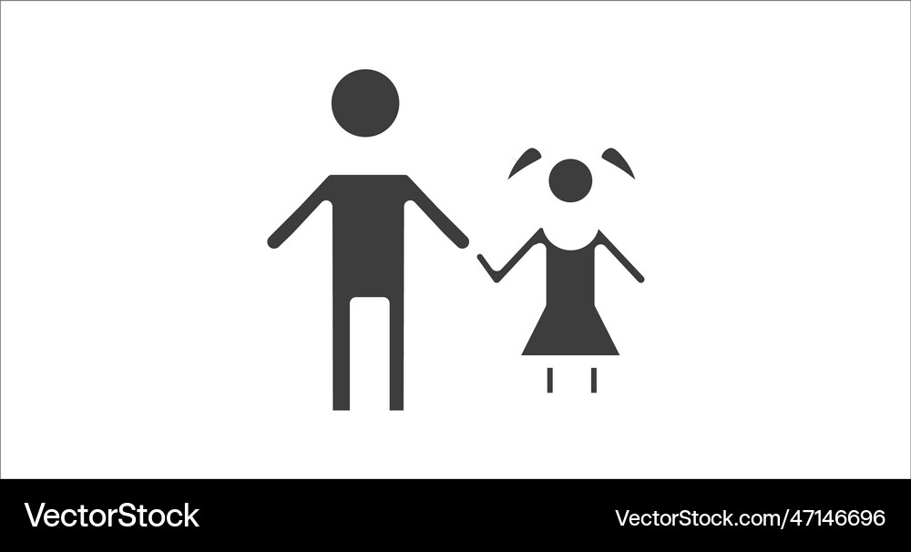Father and daughter icon filled Royalty Free Vector Image