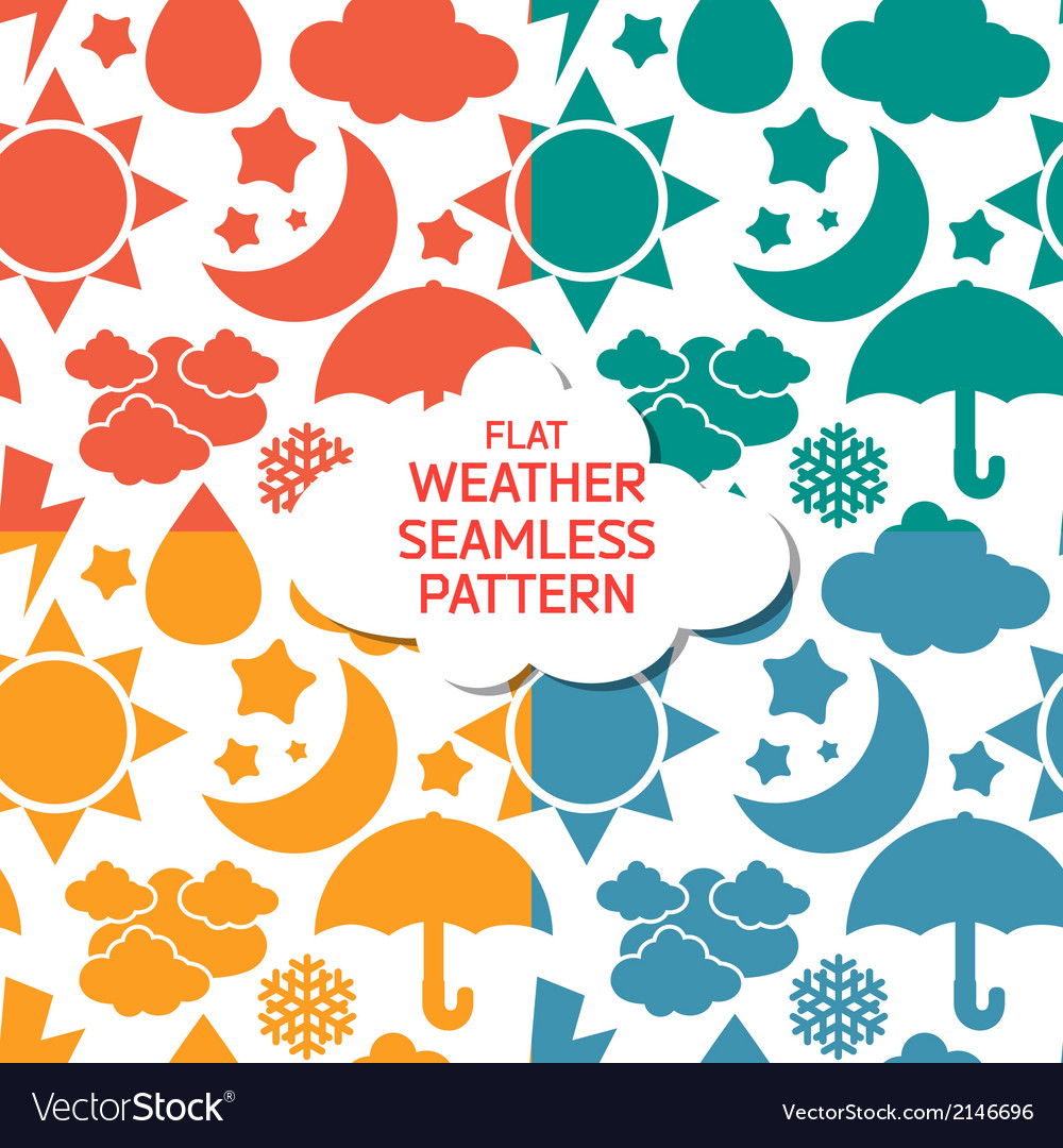 Flat weather colorful seamless pattern Royalty Free Vector