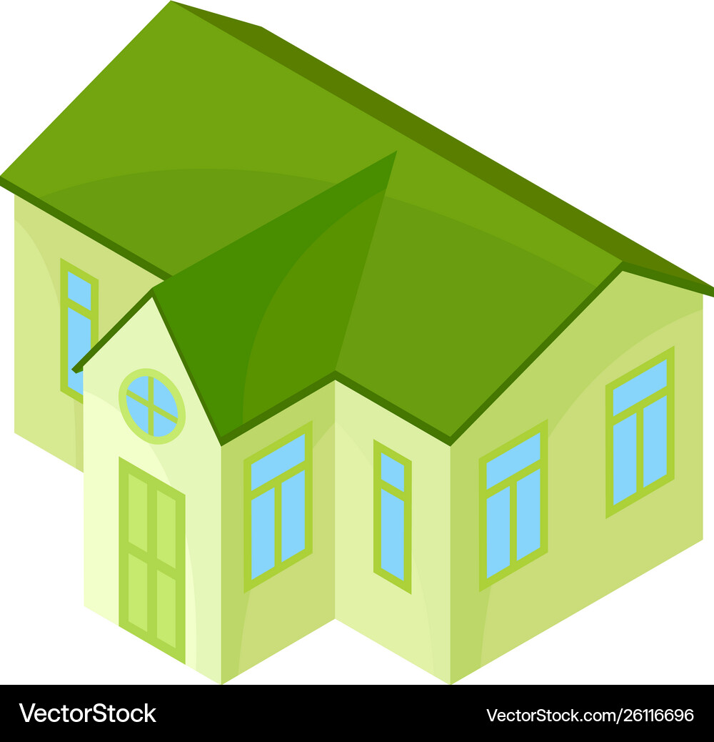 Green model a modern one-story house Royalty Free Vector