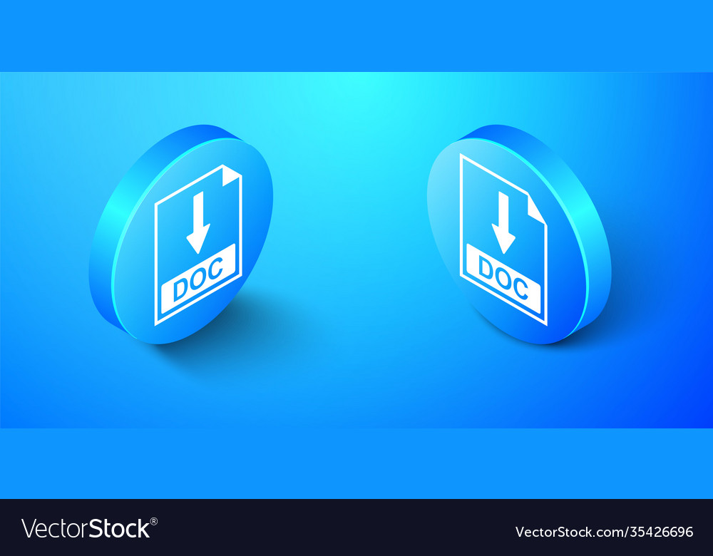 Isometric doc file document icon download doc Vector Image Isometric doc file document icon download doc Vector Image