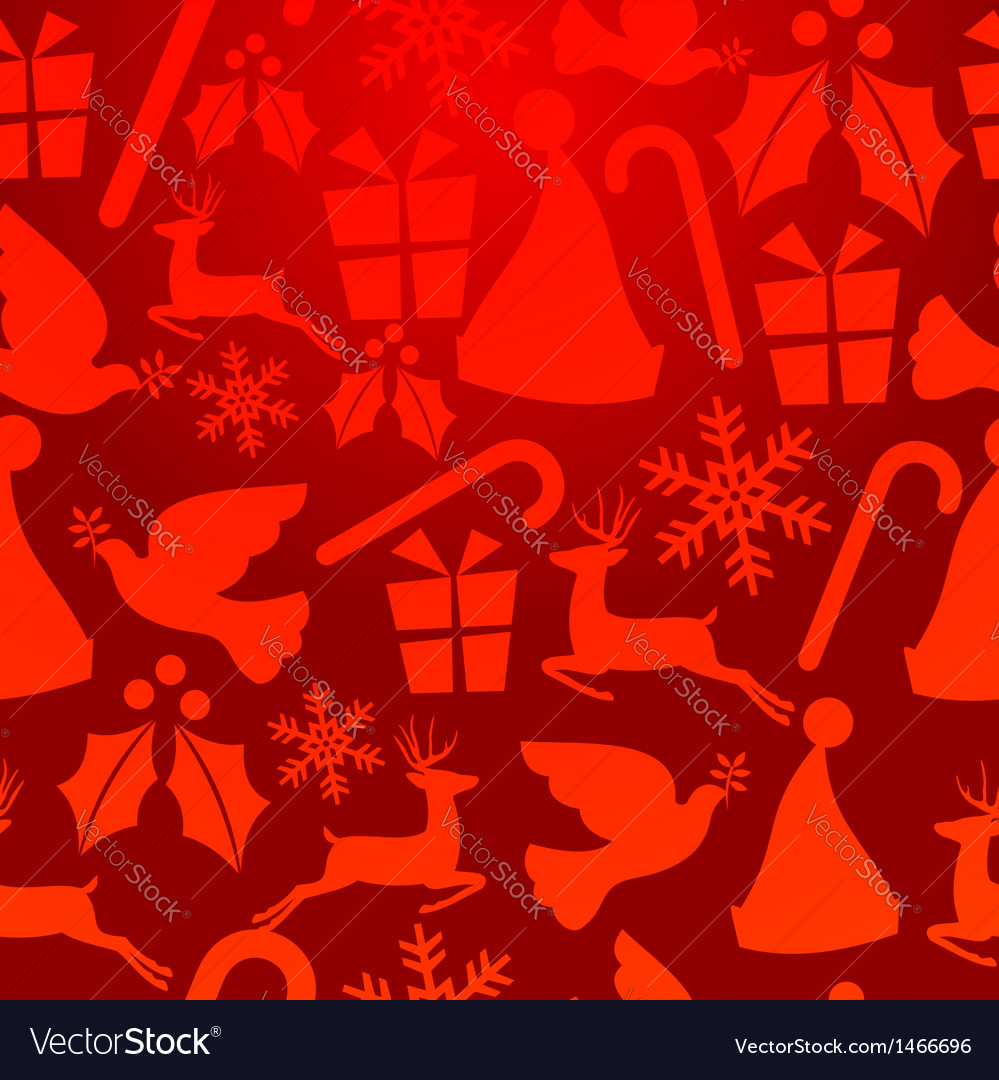 Red christmas elements pattern Royalty Free Vector Image