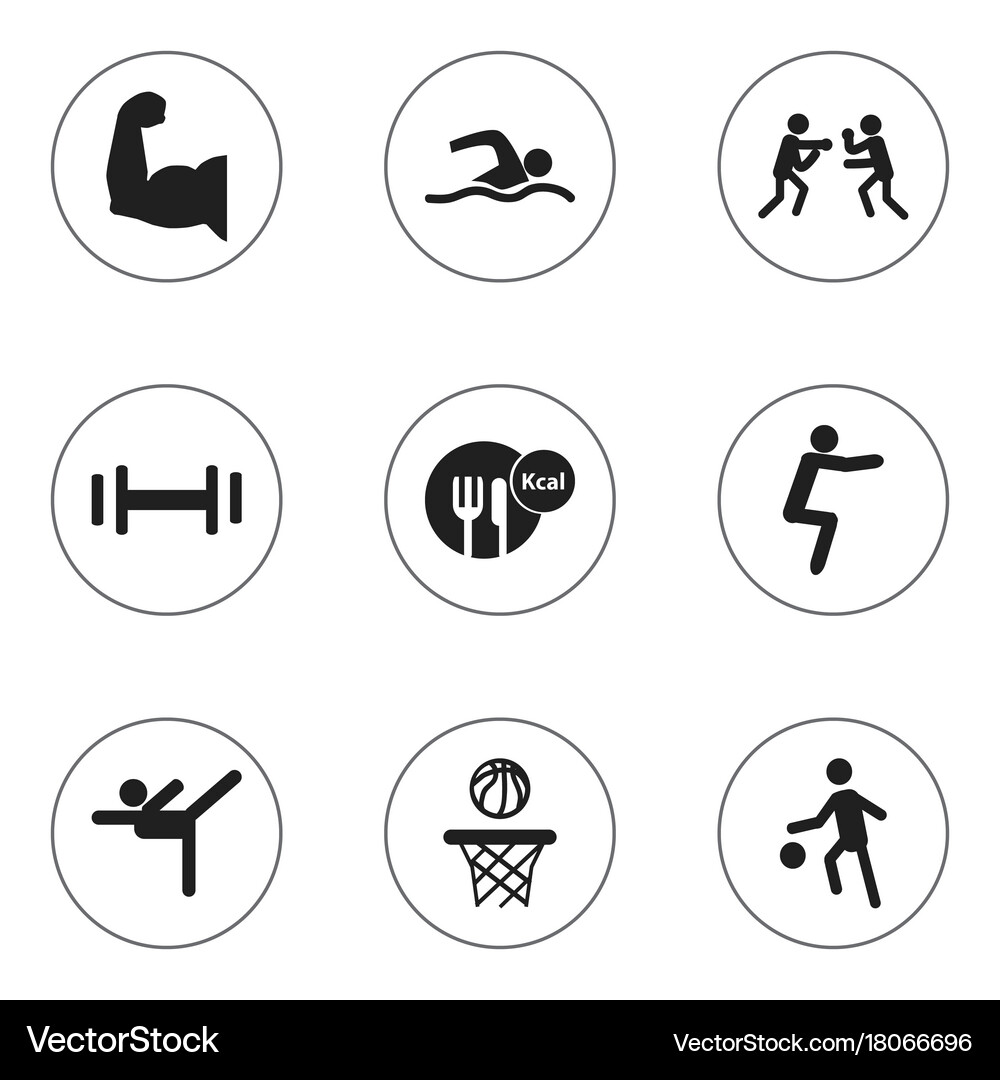 Set 9 editable healthy icons includes symbols Vector Image